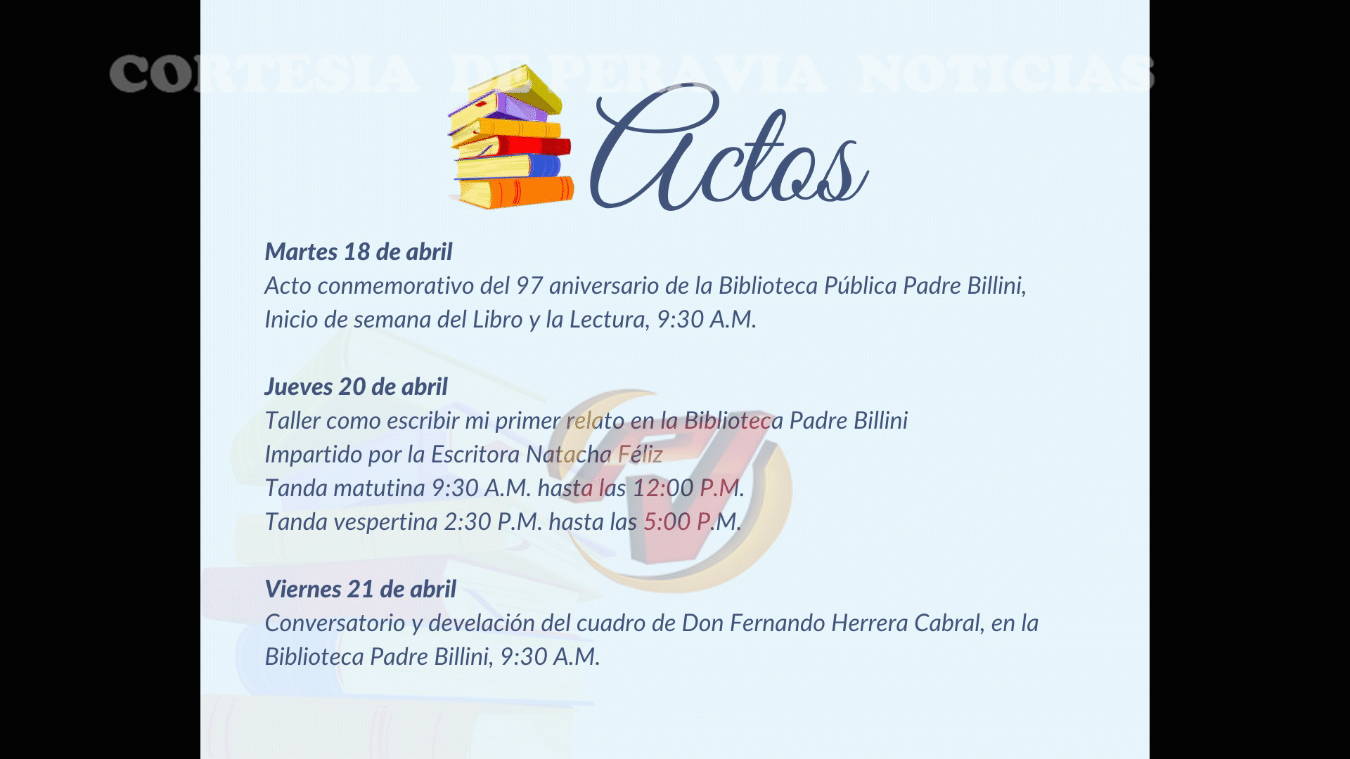 A ley de días para inicio de Feria del Libro Banileja - Trebol Cable